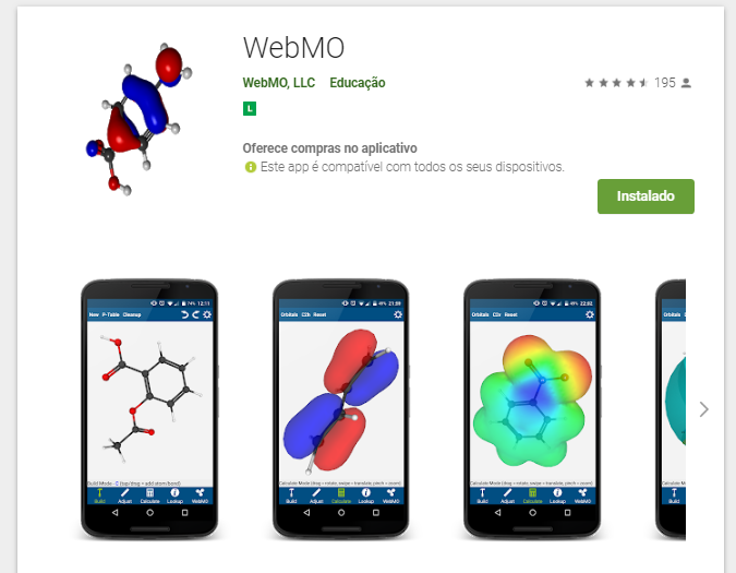 Construindo moléculas com o app móvel WebMO – Diário de um Químico Digital 3.0